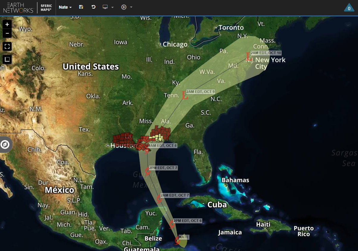Hurricane Watch Posted For U.S. As T.S. Nate Closes In | Earth Networks